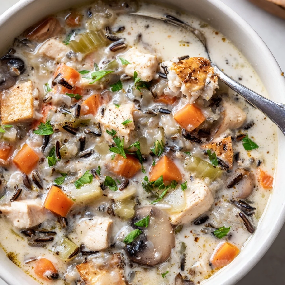 Creamy Parmesan Mushroom Chicken and Wild Rice - Ready in Just Over an Hour